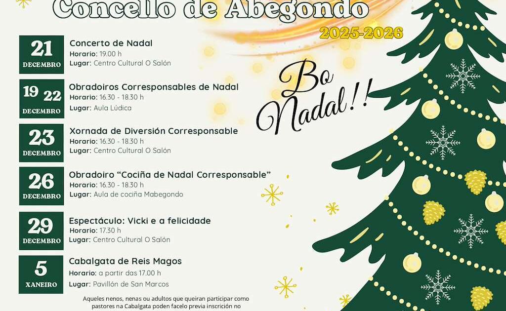 Navidad 2025 en Abegondo: Programación y agenda completa