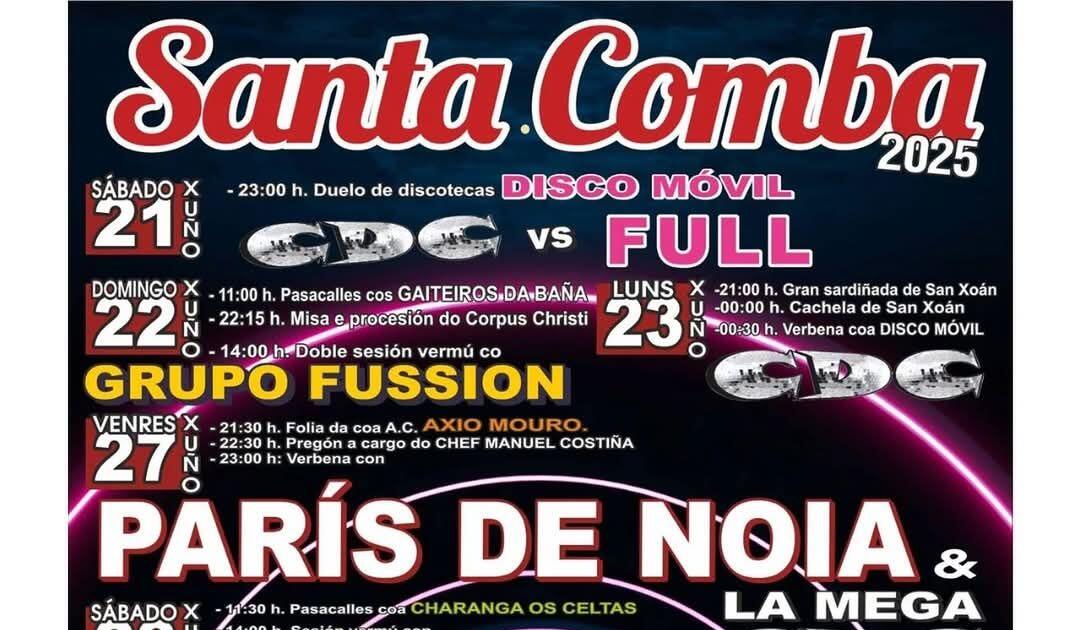 Fiestas de Santa Comba 2025: Programa, cartel y agenda completa