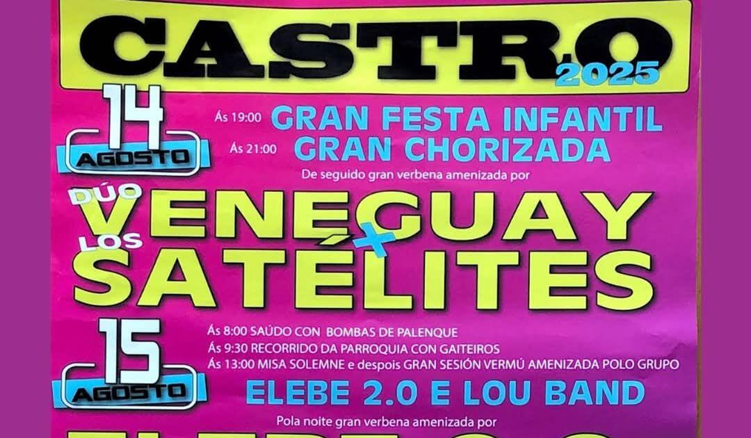 Fiestas de Castro 2025 en Narón: Programa, cartel y agenda completa