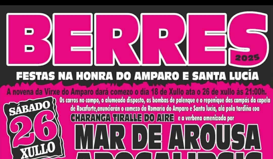 Fiestas de Berres 2025 en A Estrada: Programa, cartel y agenda completa