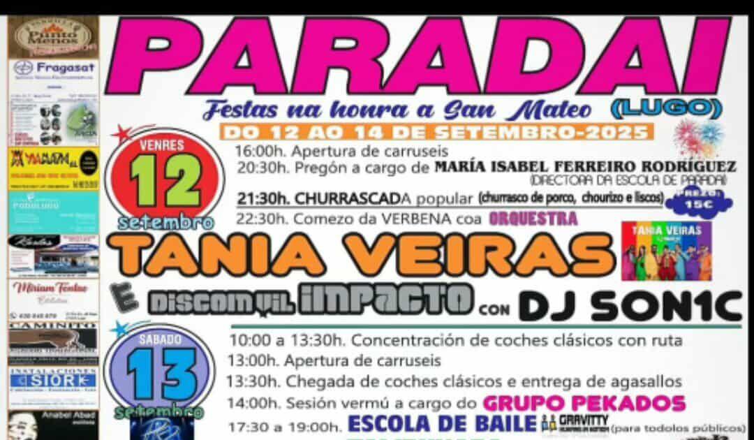 Fiestas de Paradai 2025 en Lugo: Programa, cartel y agenda completa