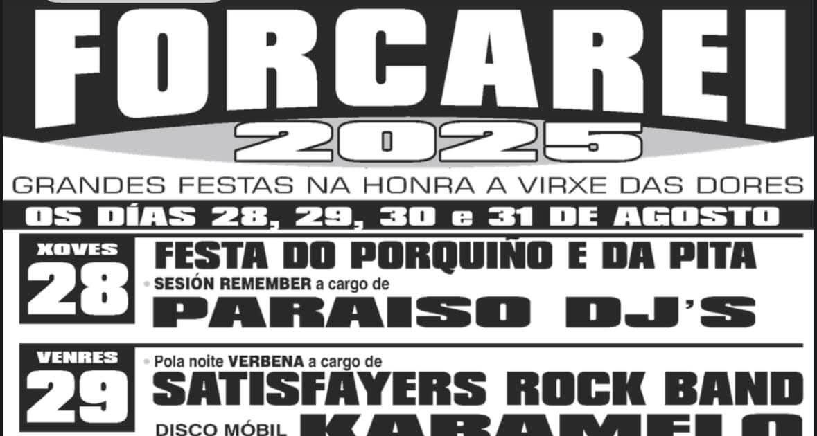 Fiesta de la virgen de los Dolores de Forcarei 2025: Programa, cartel y agenda completa