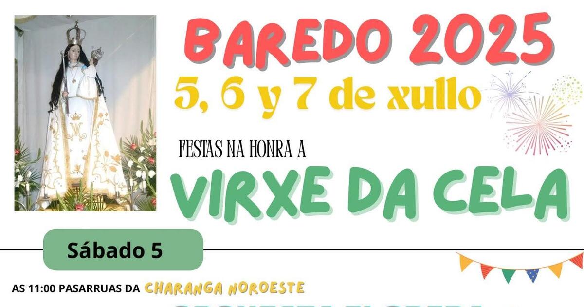 Festas de Virxe da Cela de Baredo 2025 en Baiona: Programa, cartel y ...