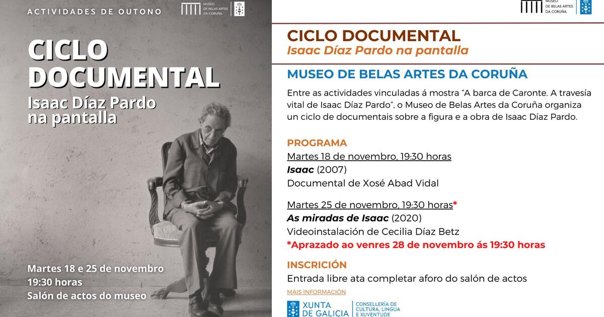 Ciclo documental - 'Isaac Díaz Pardo na pantalla' en A Coruña - 28/11/2025
