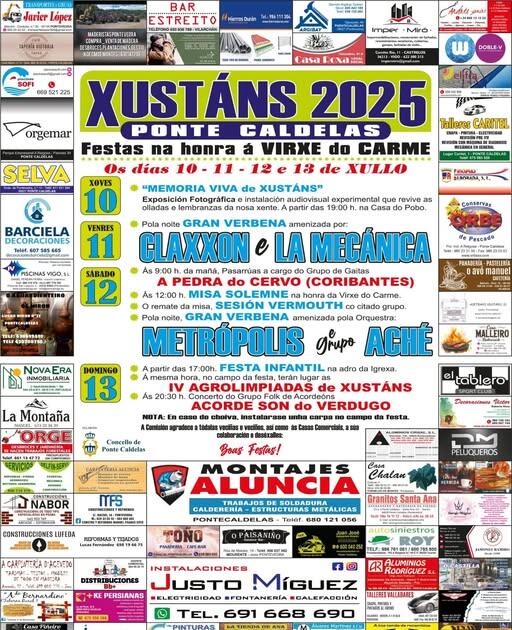 Fiestas Xustáns 2025 en Ponte Caldelas: Programa, cartel y agenda completa