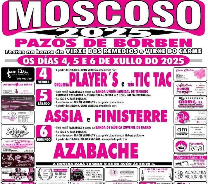 Fiesta de la Virgen de los Remedios de Moscoso 2025 en Pazos de Borbén ...