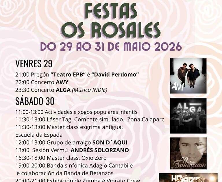 Fiestas de Los Rosales de A Coruña 2026: Programa, cartel y agenda completa
