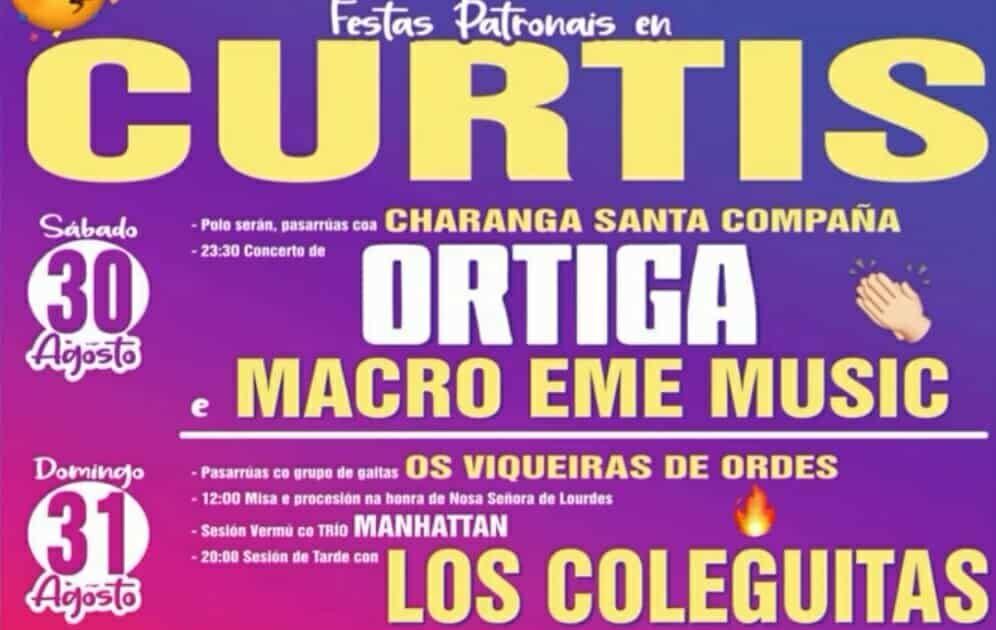 Fiestas patronales de Curtis 2025: Programa, cartel y agenda completa